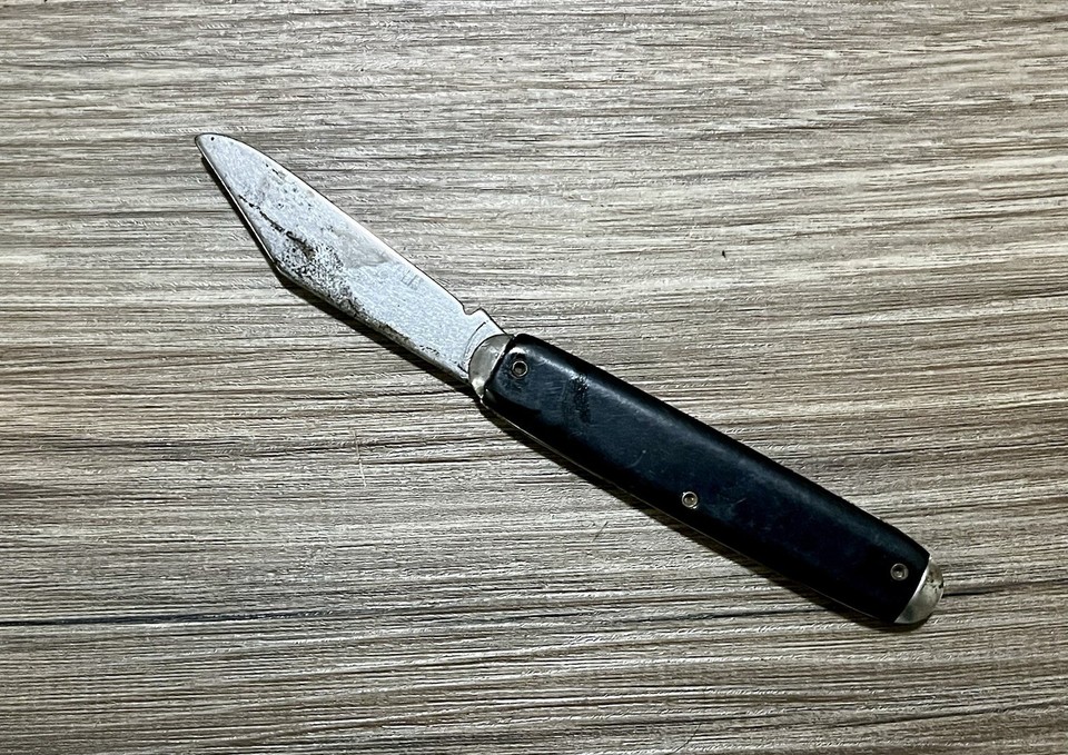 Vintage USA Green Folding Pocket Knife Happy Holidays Santa Claus ...