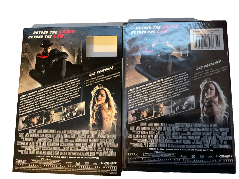 The Spirit (DVD, 2009, Widescreen and Full Screen Formats) 31398108436 ...