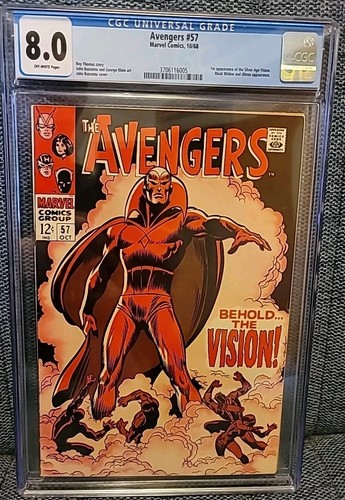 AVENGERS #57 CGC 8.0 1ST SA APPEARANCE OF THE VISION MARVEL COMICS 1968 ...