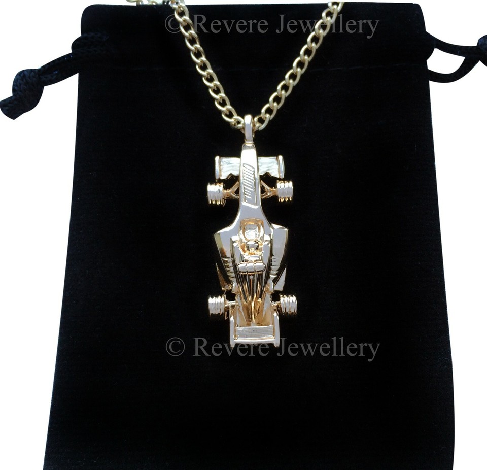Gold F1 Necklace Formula 1 Car Racing Driver Sports Gifts for Men Dad ...