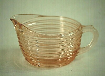 Manhattan Pink Depression Glass Creamer Ribbed Anchor Hocking Vintage ...