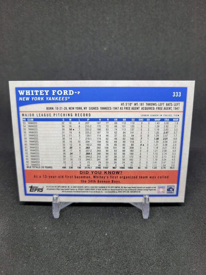 Whitey Ford 2018 Topps Big League Baseball #333 | eBay
