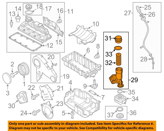 VW Volkswagen OEM 09-14 Jetta Engine-oil Filter Housing 045115389H for ...