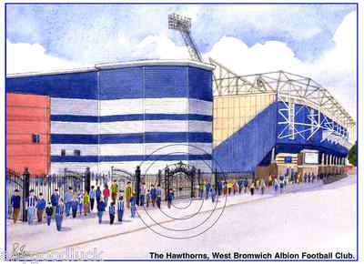 THE HAWTHORNS WEST BROM ALBION BRUMMIE ROAD ARTISTS PRINT GREETINGS ...
