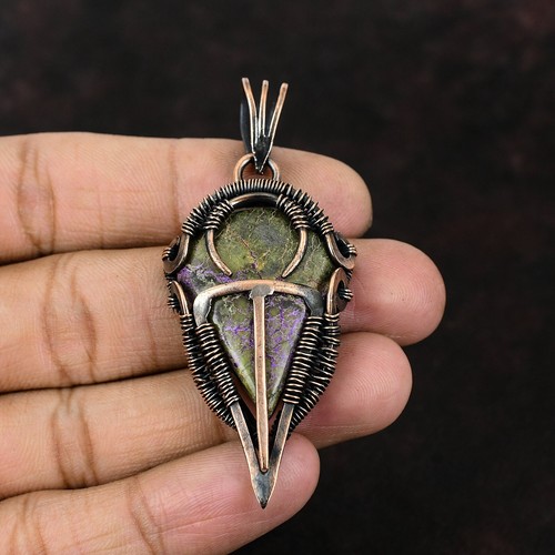 Purpurite Gemstone Handmade Jewelry Copper Mum Gift Wire Wrapped ...
