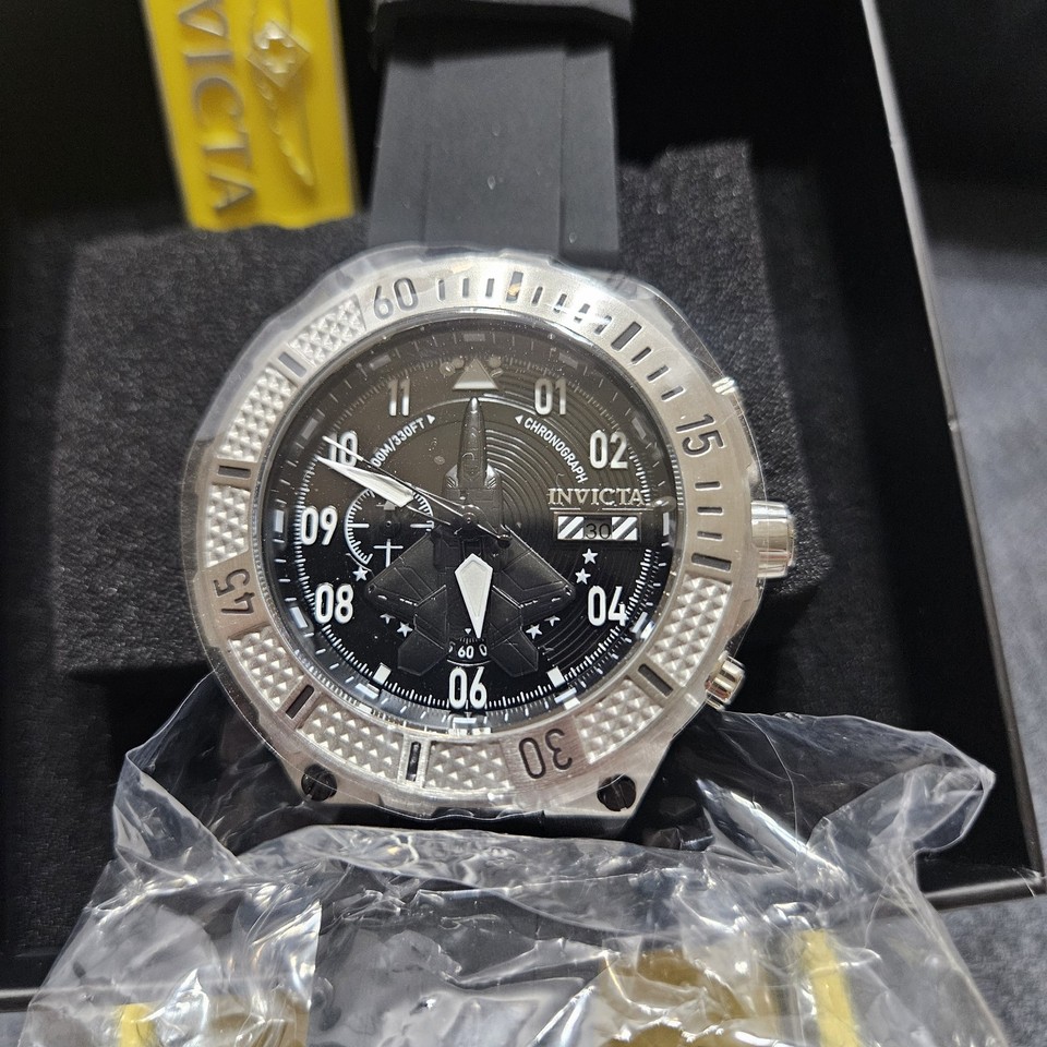 Invicta Aviator Ascend Men's Watch 50mm, w/ Jet on Dial Black NEW ...