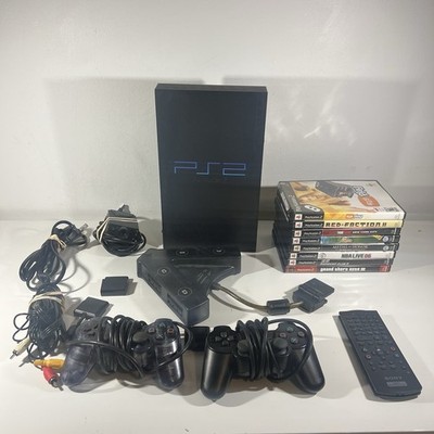SONY PLAYSTATION 2 PS2 Phat Fat CONSOLE LOT BUNDLE WITH 8 GAMES Two ...