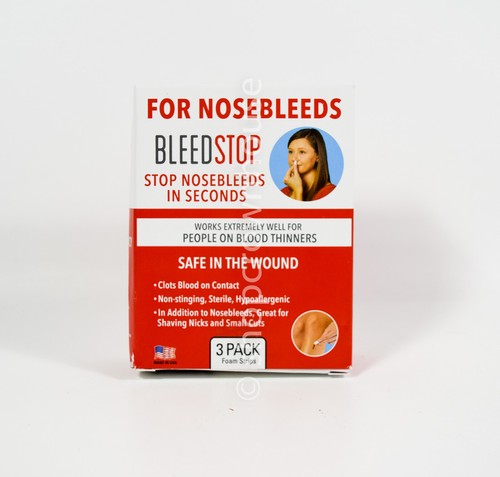 BLEEDSTOP Stop Nose Bleeds 3 pack FOAM STRIPS Clots Blood 08/2029 | eBay