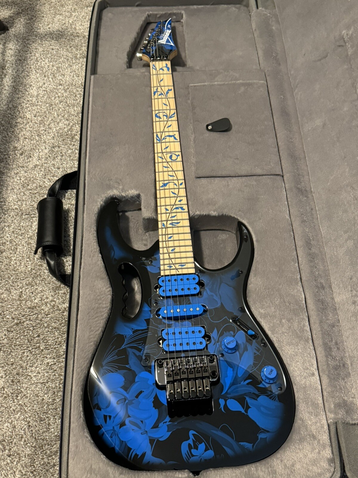 Ibanez JEM77P Steve Vai Signature JEM Premium Series Guitar Blue Floral ...
