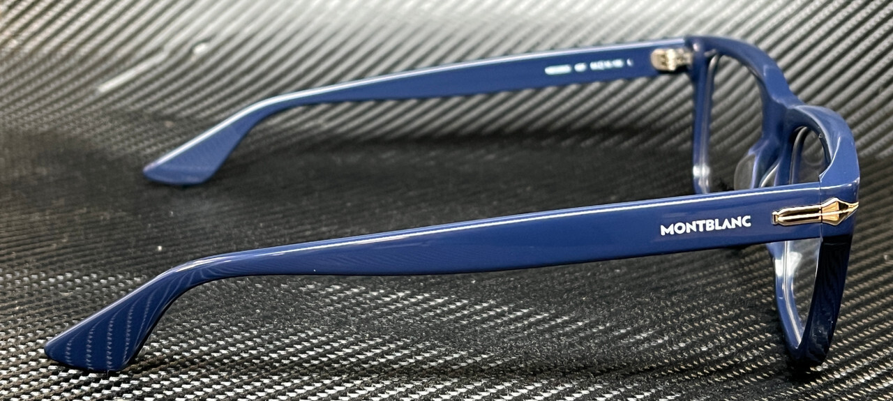 MONT BLANC MB0266O 003 Blue Men's 52 mm Large Eyeglasses | eBay