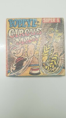 Vintage Popeye In The Circus Man Super 8 8mm Terrytoons film reel Black ...