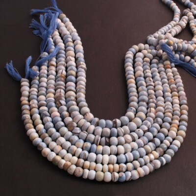 1 Strand Boulder Opal Roundle Beads ,Smooth Blue Oregon Rondelles beads ...