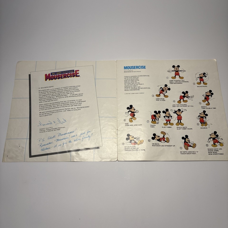Lot 2 Disney Mousercise + Children's Favorite Songbook Album Booklets ...