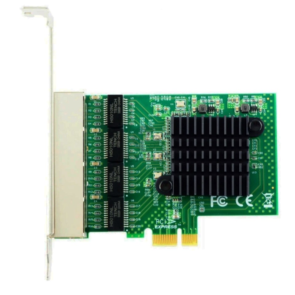 New 4Port Gigabit Mini PCI-e PCIe Network Adapter Card NIC For Realtek ...