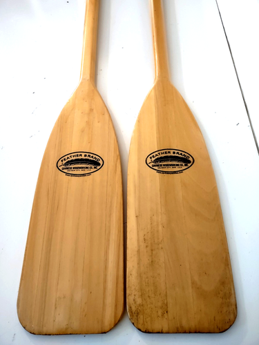 2 Feather Brand Canoe Paddles 46" Caviness Woodworking Co Oars Pair Made in USA | eBay
