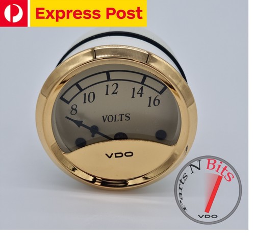 VDO 52mm HERITAGE GOLD VOLT GAUGE 12v 332.800 | eBay