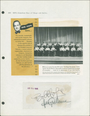 BOB HOPE - AUTOGRAPH CIRCA 1946 CO-SIGNED BY: JERRY COLONNA | eBay