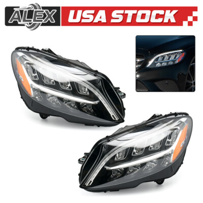 For Mercedes W205 C-Class C300 AMG C43 C63 Left + Right Side LED ...