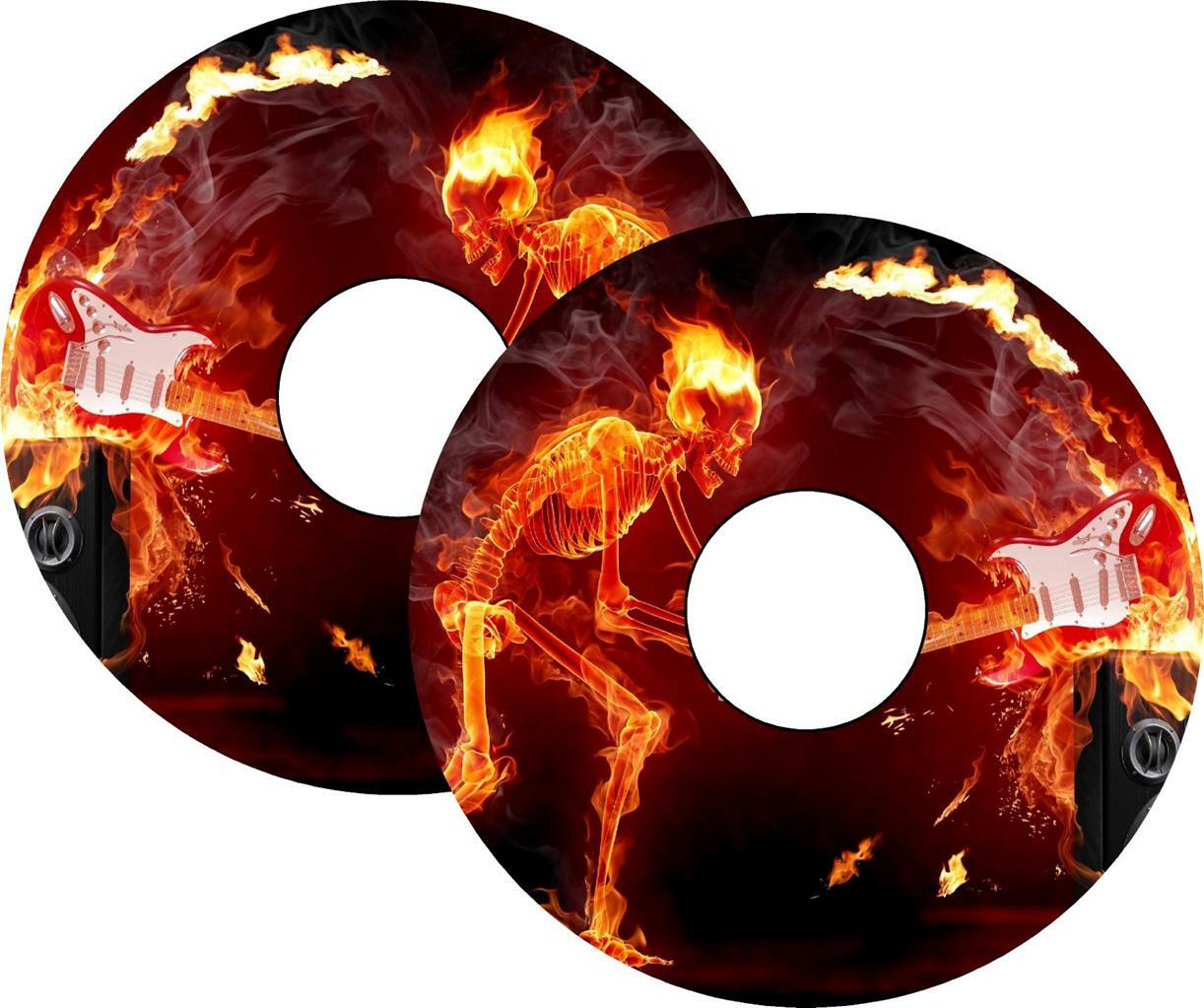 Wheelchair Spoke Guard protector STICKERS Flaming Guitar Skeleton ...