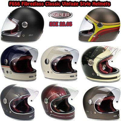 Viper F656 Vintage Retro Motorcycle Fiberglass Bike Helmet Classic ...