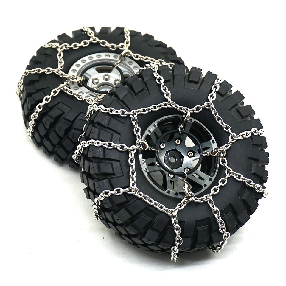 Metal Snow Chain Anti-skid Chains 114/120mm for 1/10 RC Car TRX4 Axial ...