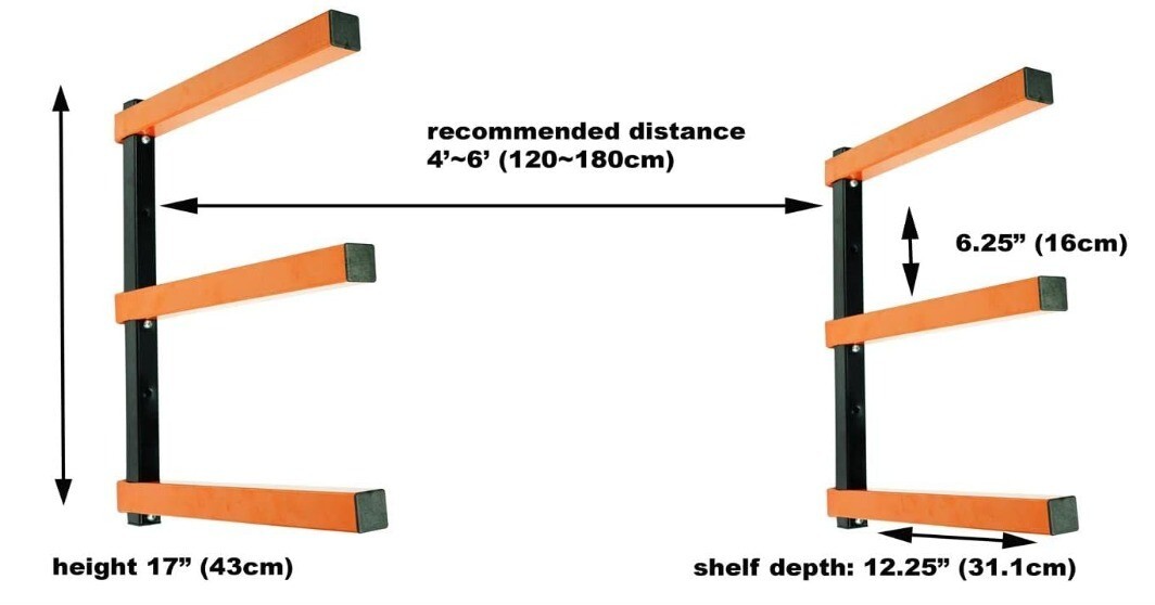 KASTFORCE KF1004 Lumber Storage Rack 3-Level | Grelly UK