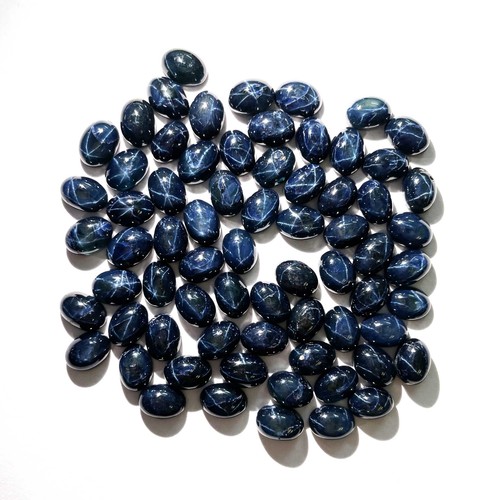 Natural Star Blue Sapphire Oval Cabochon Diopside Gemstone Lot 4 Pcs 5* ...