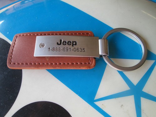 AMC JEEP AUTO LEATHER KEYCHAIN KEY CHAIN RING JOHN ELWAY DENVER BRONCOS ...