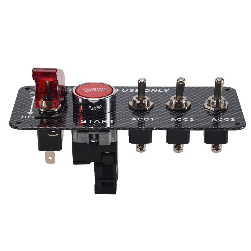 3X 12V Car Ignition Engine Push Button 3 Toggle Racing Panel G1R67777 ...