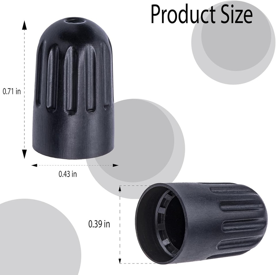 10PCS TPMS Tire Valve Long Stem Caps, Black Plastic 10 pcs, TPMS-Black ...