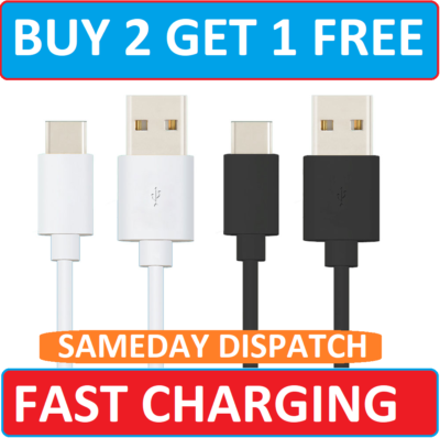 1m 2m 3m Long Fast Charge Type C USB-C Charging Cable Lead Data Sync ...