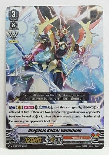 Cardfight Vanguard Dragonic Kaiser Vermillon V-BT03/023EN RR Narukami ...