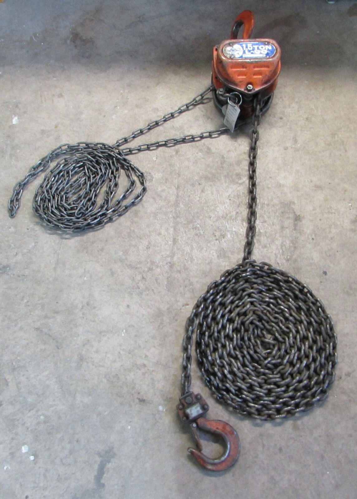 Jet chain hoist 1-1/2 T L-90 20 ft chain #5 | eBay