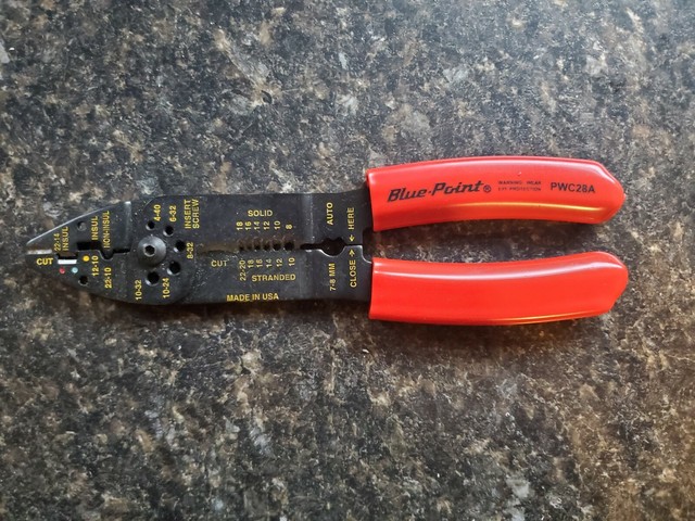 Blue Point Combination Electrical Wire Stripper Pliers PWC28A for sale ...