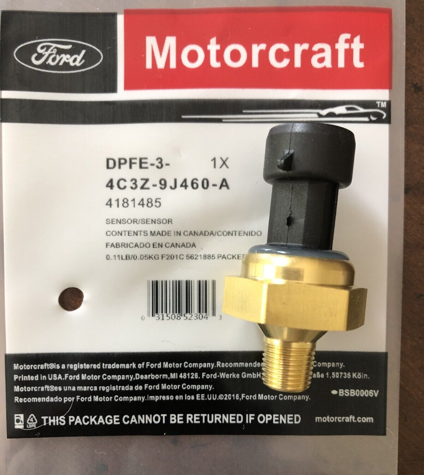 DPFE-3 OEM Motorcraft Exhaust Back Pressure Sensor 97-05 Ford Diesel 6 ...