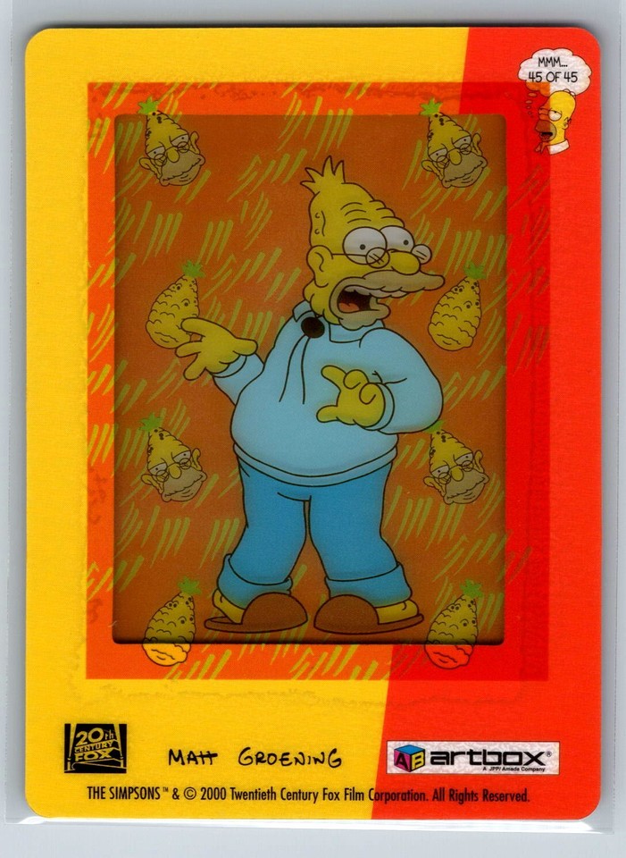 2000 Artbox The Simpsons FilmCardz Grampa Abe Simpson I Can Dress ...