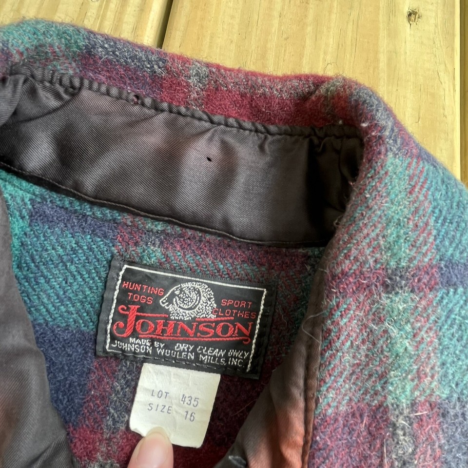Vintage 70s Johnson Woolen Mills Hunting Jacket Coat Size 16 | eBay