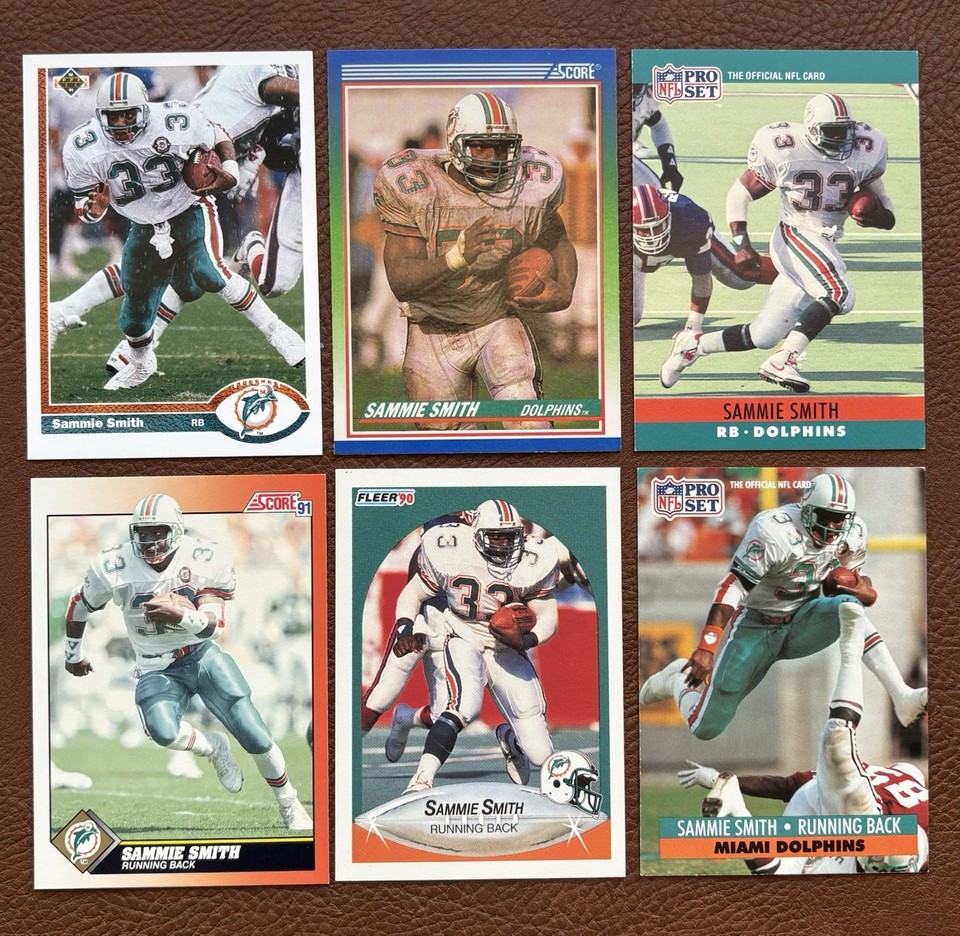 Rare Sammie Smith Miami Dolphins Florida State 16-Card Lot With 1989 ...