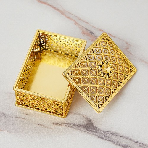 Hollow Design Jewelry Box Electroplated Gold Silver for Desktop and ...