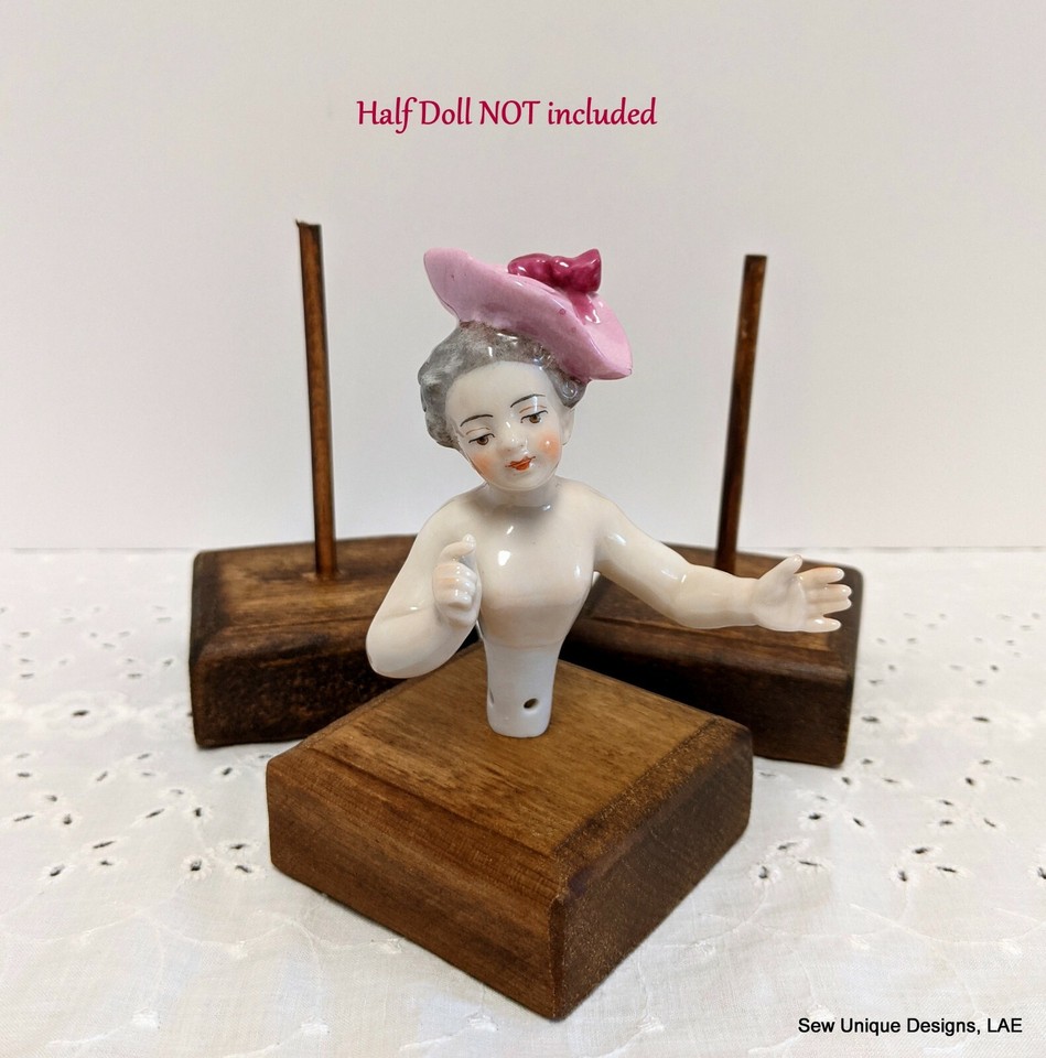 Half Doll Wooden Display Stand, Doll Stand, Pincushion Doll Stand ...