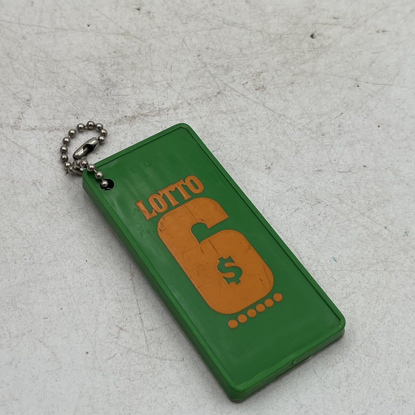 Lucky Lotto Pick 6 Six Lottery Keychain 6/49Made in USA Plastic Shake ...
