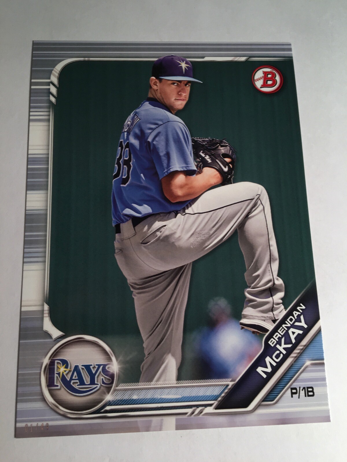 2019 Bowman Paper Prospects Jumbo 5x7 Brendan McKay Rays BP105 05/49 | eBay
