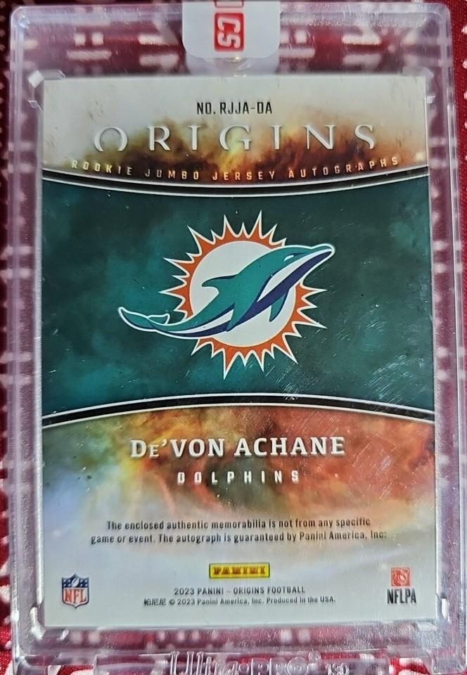 2023 Panini Origins De’Von Achane /25 Turquoise RPA 3 color patch | eBay