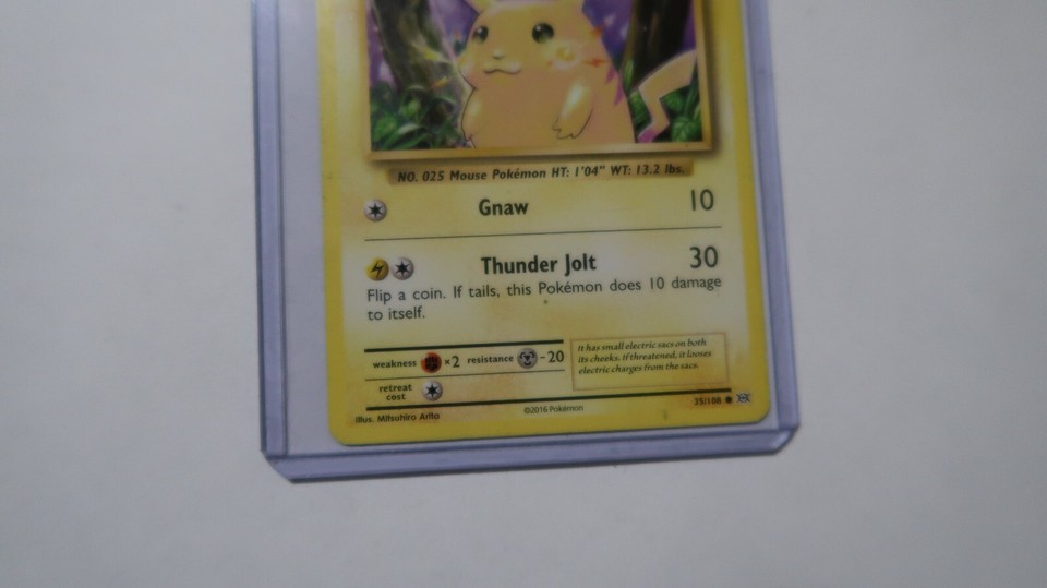 Pikachu 2016 Pokémon Card 35/108 RARE lvl. 12 60HP NM/MINT Condition | eBay