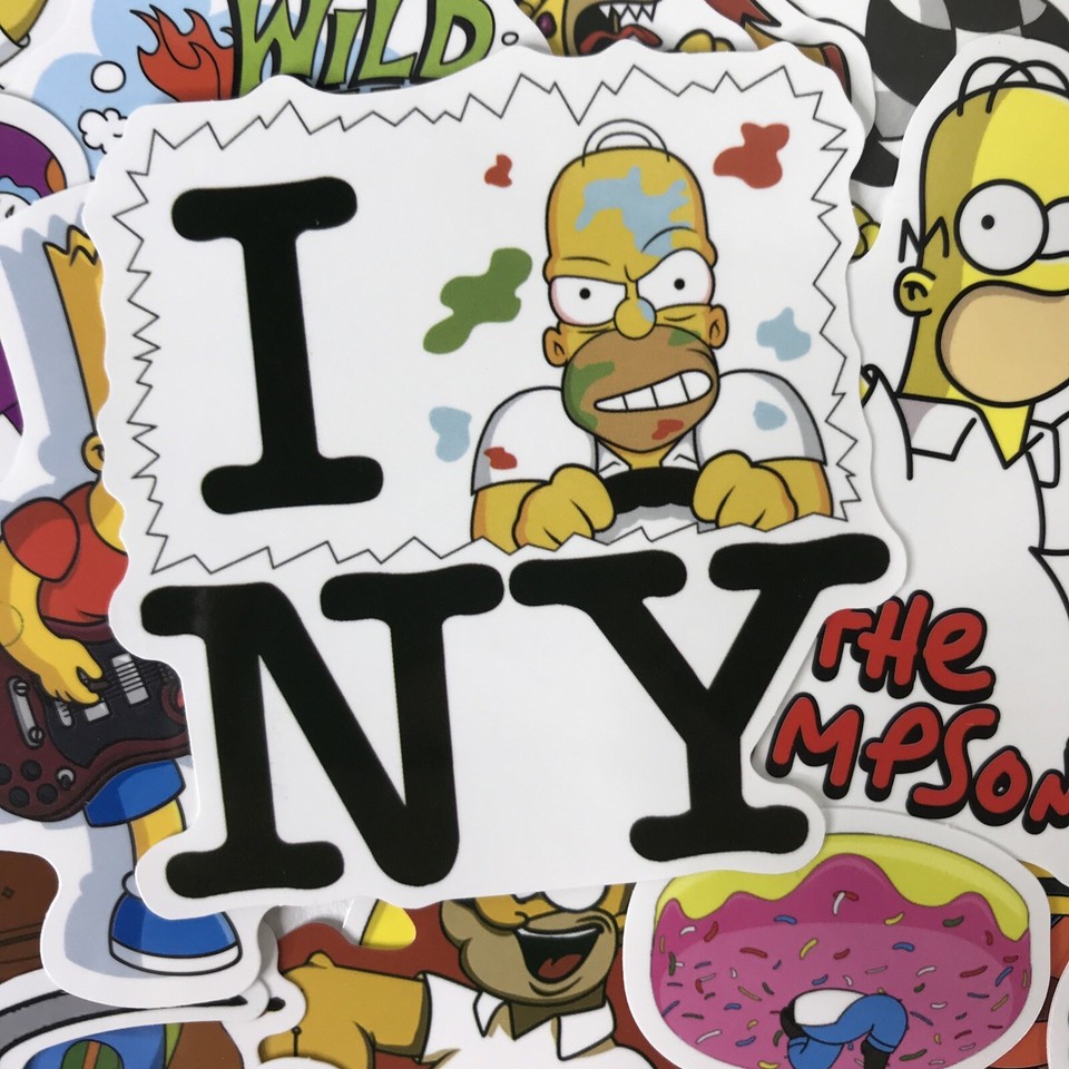 100pc The Simpsons Homer Bart TV Notebook Guitar Laptop Decal Sticker ...
