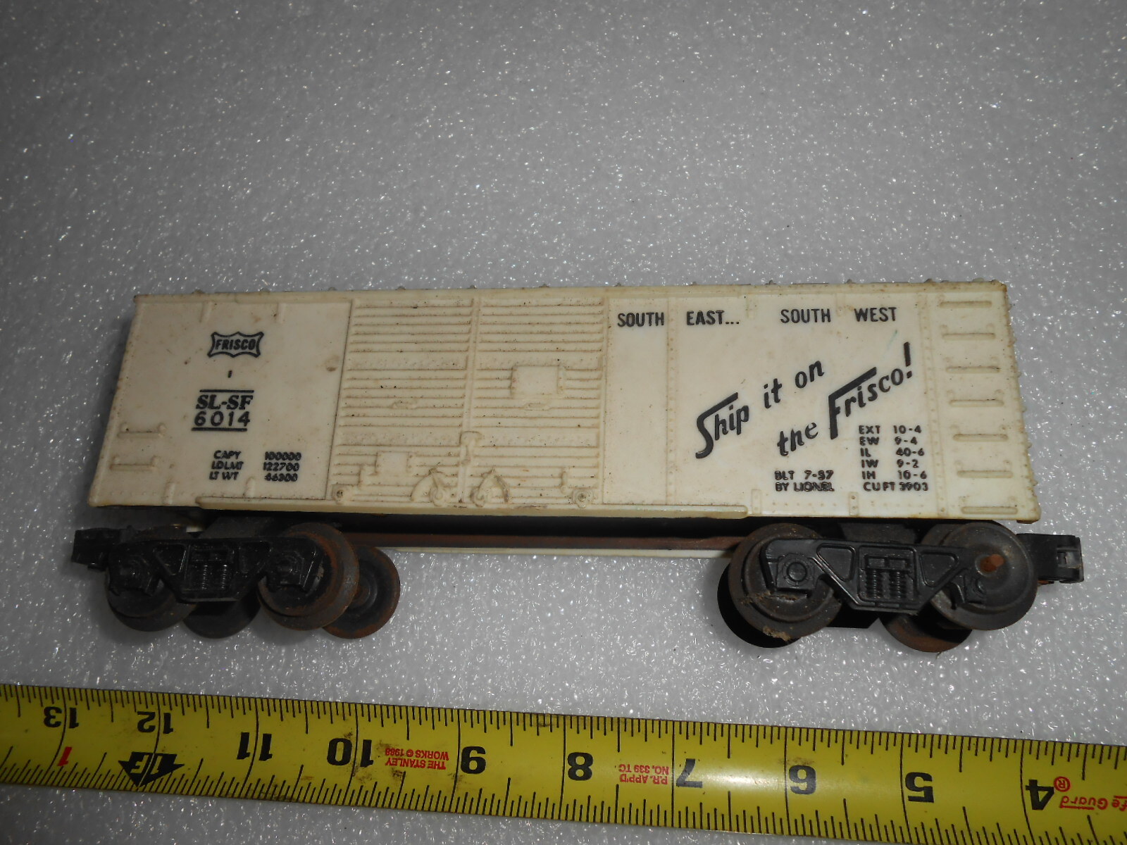 O/O-27 Lionel Box cars, Baby Ruth, Basco, ship 6014, x6004, x6034 ...