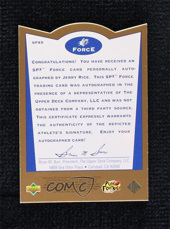 1996 SP Force ( Auto) Dan Marino Jerry Rice Barry Sanders Rookie Auto ...