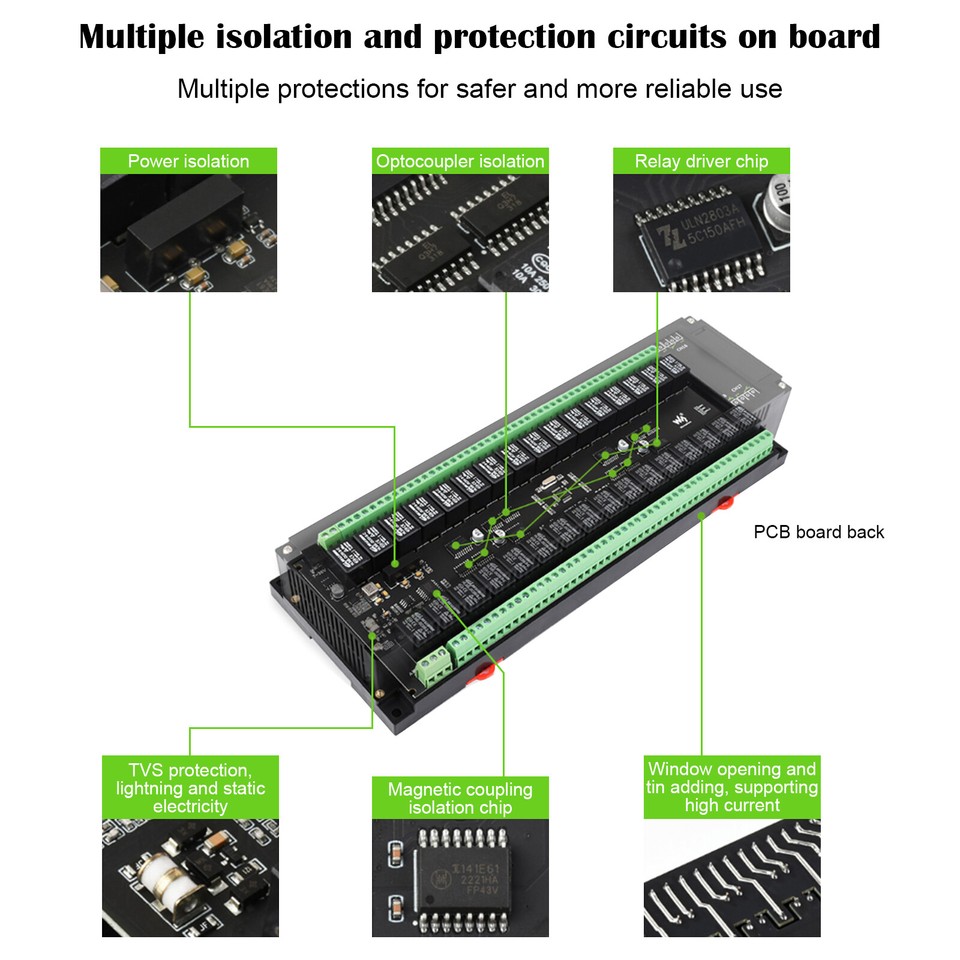Modbus RTU 32-channel RS485 Interface Relay Module Isolation Protection ...