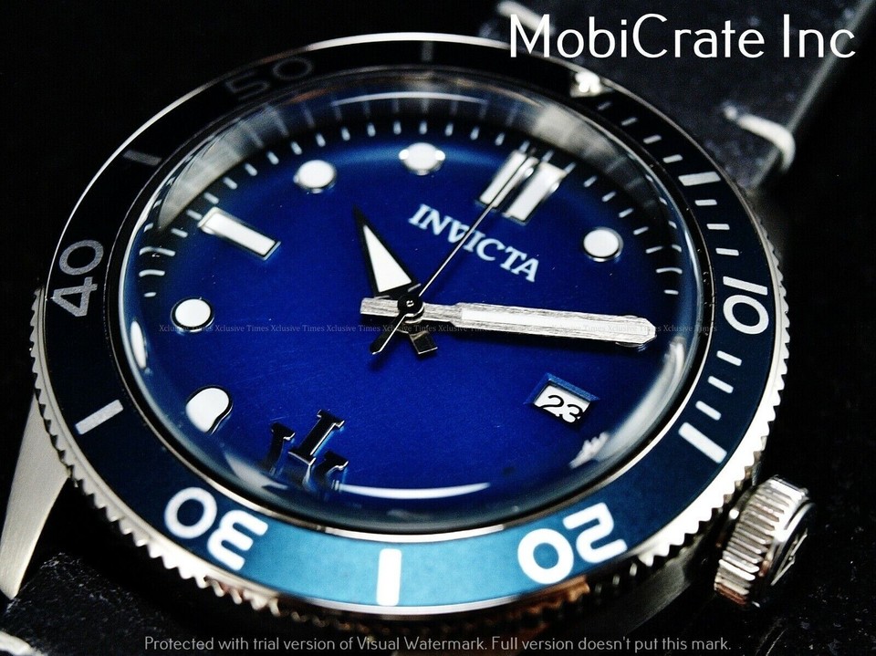 Invicta Men's 44mm Vintage Automatic Top Hat Curved Crystal Blu DL ...