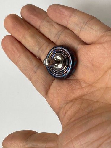 New Titanium+Tima Damascus Hand Twisting Spinning Top Gyro Gyroscope ...